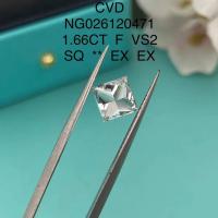 China IGI Certificate NGIC Lab Grown Diamond Princess Square Cut 1.66ct F VS2 Loose Hpht Cvd Diamond Moissanite for sale