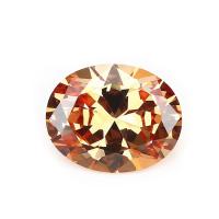 China 8x6mm Loose Gemstone European Machine Cut Amethyst Color Oval Shape Synthetic Cubic Zirconia Black for sale