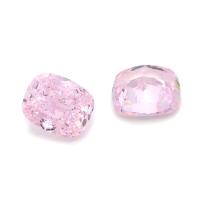China 4k Iced Cut Cz Stones Pink Color Cushion Shape 7x6mm 10x8mm Loose Gemstone Synthetic Cubic Zirconia for sale