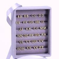 China Fashion Sterling Silver A-z Alphabet Earrings 18k Gold Plated 925 Silver Letter Stud Earrings for sale