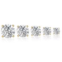 China Korean Fashion Earrings Jewelry 925 Sterling Silver Classic Single Diamond Earrings 2-10mm Zirconia Stud Earrings For Women for sale