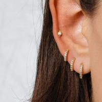 China 925 Sterling Silver Wholesale Jewelry Minimalist Small 925 Sterling Silver Zircon Stud Earrings Gold Plated Earrings For Women for sale