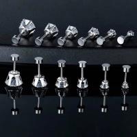 China Fashionable Titanium Steel Fine Needle Stainless Steel Earrings Round 18k Gold-plated Zircon Earrings for sale