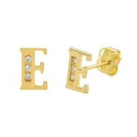 China Fashion Studs Sterling Silver Initial Earrings Customize Jewelry 18K Gold Plated Fashion Letter Earring for sale