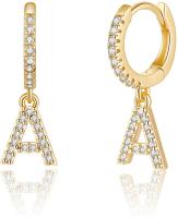 China Fashion Studs Sterling Silver Initial Earrings Customize Jewelry 18K Gold Plated Fashion Letter Earring for sale