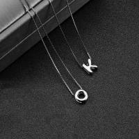 China Fashion Minimalist Jewelry 925 Sterling Silver Simple Necklace 26 Alphabet Letter Necklaces For Women for sale