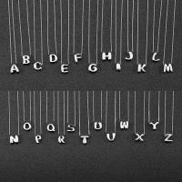 China Fashion Minimalist Jewelry 925 Sterling Silver Simple Necklace 26 Alphabet Letter Necklaces For Women for sale
