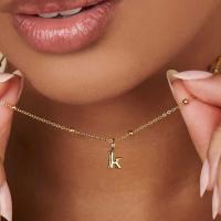 China 18k Gold Plated 925 Sterling Silver Metal 26 Alphabet Initial Letter Charm Necklaces for sale