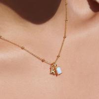 China 18k Gold Plated 925 Sterling Silver Metal 26 Alphabet Initial Letter Charm Necklaces for sale