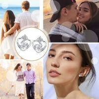 China 11x9.5mm 1.5g Sterling Silver Heart Earrings 3A Silver Heart Studs SGS for sale