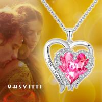 China 0.9x1.18in 0.22oz Love Heart Pendant Necklace SGS Trendy Crystal Heart Pendant for sale
