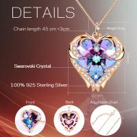 China 8.2g 1.5ft Crystal Heart Necklace Slightly Askew Heart Shape Pendant for sale