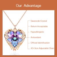 China 8.2g 1.5ft Crystal Heart Necklace Slightly Askew Heart Shape Pendant for sale