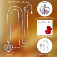 China 5A CZ Sterling Silver Heart Pendant Necklace for sale