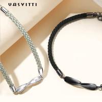 China 8.7in 7g Sterling Silver Jewelry Bracelets 3A CZ Black String Bracelet for sale