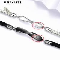 China 8.7in 7g Sterling Silver Jewelry Bracelets 3A CZ Black String Bracelet for sale