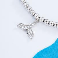 China CZ 2 Gram19x0.35cm Fish Tail Bracelet Unisex Gift Silver Slider Bracelet for sale