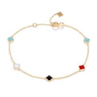 China 18cm 1.1g Four Leaf Bracelet Mermaid Tail Cubic Zirconia Bracelet SGS for sale