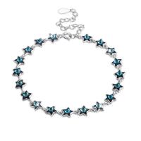 China 21.7cm 0.22oz Sterling Silver Slider Bracelets Fiance Silver Crystal Bracelet ODM for sale