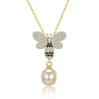 China Fashion ODM Butterfly Crystal 0.27in Pearl 3.93g Sterling Silver Jewelry Necklaces for sale