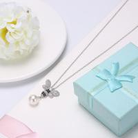 China Fashion ODM Butterfly Crystal 0.27in Pearl 3.93g Sterling Silver Jewelry Necklaces for sale