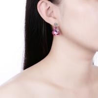 China 0.98x0.55in Sterling Silver Heart Earrings for sale