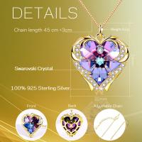 China 18 Inch 8.2 Austrian crystal Necklace Big Heart Necklace Crystal Rose Gold Colorful Crystal Womens Necklaces Gold for sale