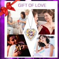 China 18 Inch 8.2 Gifts For Mom From Daughter Big Heart Necklace With Austrian crystal Yellow Crystal Necklace For Girlfriend for sale