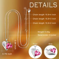 China 0.79x0.98in Aesthetic Sterling Silver Heart Pendant Necklace Love U Babe Heart for sale