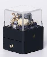 China Resin Flower Jewelry Box Ring Box With Flower Inside 115X115X110mm for sale