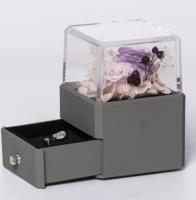 China Resin Flower Jewelry Box Ring Box With Flower Inside 115X115X110mm for sale