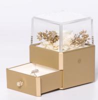 China Resin Flower Jewelry Box Ring Box With Flower Inside 115X115X110mm for sale