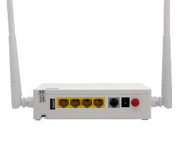 China GPON ONU F663N FTTH WiFi Router Modem 1GE 3FE 1POTS USB 11W for sale