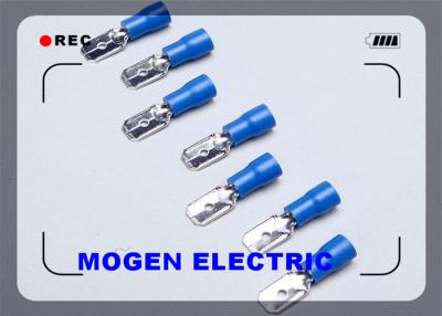China MDD1.25-110 Insulated Female Disconnect Terminal , Tab Blue Male Electrical Quick Disconnect for sale