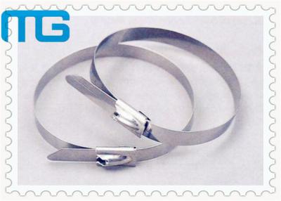 China SS 304 316 Stainless Steel Wire Ties , Nature Color Self Locking Cable Ties Cable Accessories for sale