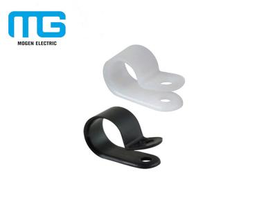 China 100pcs R Type White  Nylon Wall Cable Clamp Clips With Nylon66 94V- 2 , CE Certificated Cable Accessories for sale