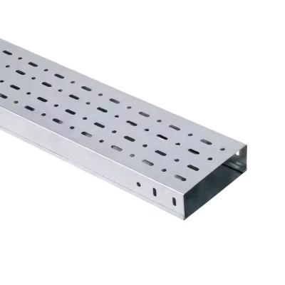 China Silver Galvanized Cable Tray with Accessories for Indoor and Outdoor Cable Management for sale