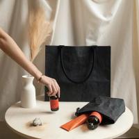 China Shopping Zipper Washable Dupont Tyvek Kraft Paper Bags With Cotton Handles for sale