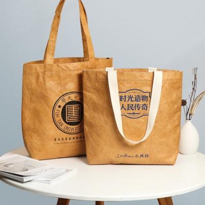 China TYVEK Handbag Tote Bag Zipper Washable Kraft Paper Packaging Gift Bag Tear-Resistant for sale