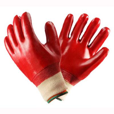 China Red Color PVC Gloves Chemical Resistance With Good Mechanical Resistance for sale