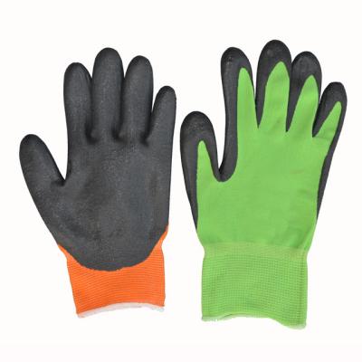 China Smooth Nitrile Palm Coated Work Gloves Knit Wrist Polyester Liner Size 6-11 for sale
