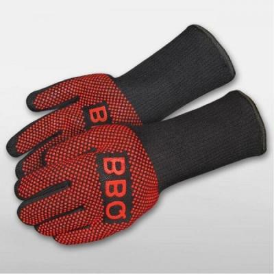 China Hand Protection Silicone BBQ Gloves Knitted With Natural Cotton For Comfortable Wear for sale