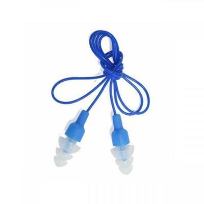 China Blue Color Soft Ear Sleeping Plugs Reusable Pure Silicone Environmental Friendly for sale