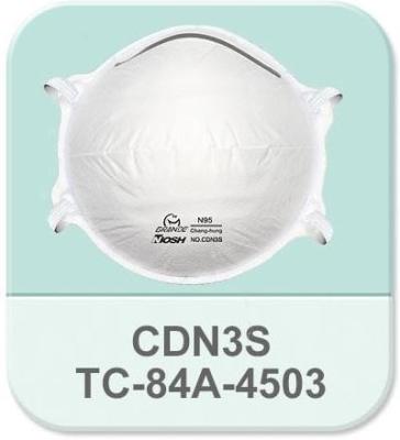 China Polypropylene N95 Respirator Mask White Color Resists Dust / Oil Free Particle for sale