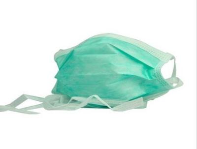 China Strap Style 3 Ply Surgical Face Mask Disposable Green Color For Doctor / Patient for sale