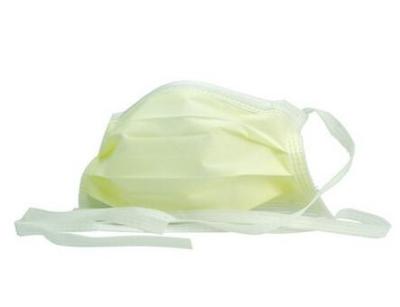 China Strap Style Disposable Medical Mask Tasteless Strong Adsorption Yellow Color for sale