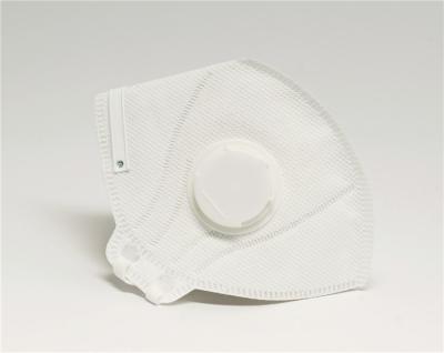 China White Dust Filtration Mask With Valve For Pharmaceutical / Hardware Industries for sale