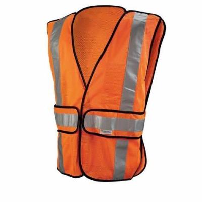 China Outdoor Work Reflective Safety Vest , Orange High Visibility Reflective Vest for sale
