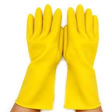 China Yellow Petroleum Resistant Gloves High Elasticity Smooth Interior Treatment for sale