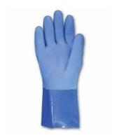 China Durable Oil Resistant Gloves Blue Color Anti Bacterial Treatment Interior for sale